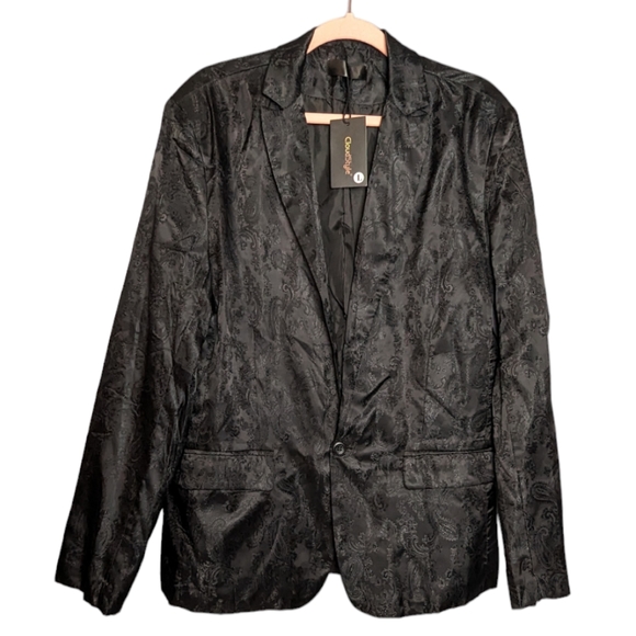 Cloudstyle | Jackets & Coats | Mens Large Black Pattern Printed Dress ...